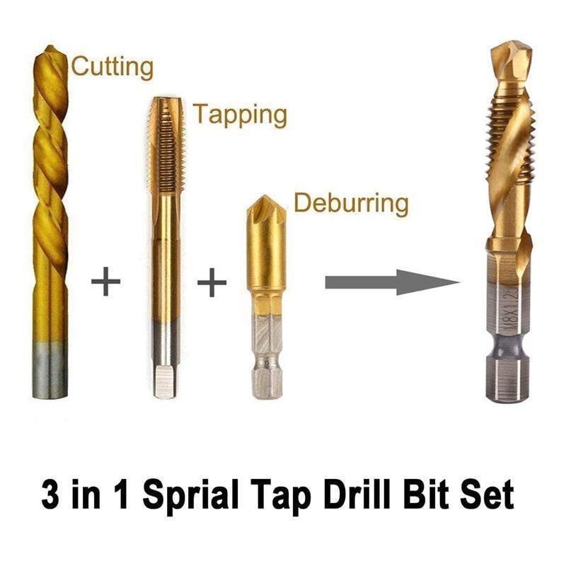 6 Piece Metric Thread Tap Drill Bits Set – aakip.com