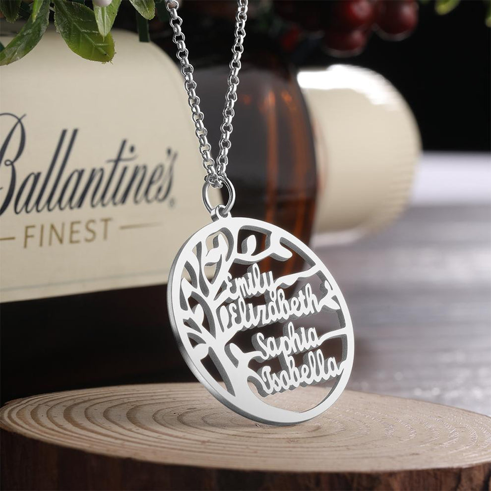 aakip™-Family Tree Name Necklace , 1-4 Names – aakip.com